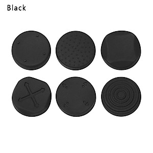 6PC Silicone Thumb Stick Grips Caps Analog Thumbstick Joystick Cap for PS Vita PSV 2000 PSV 1000 (Black)