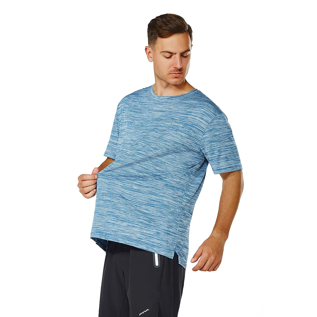 GRAMVAL Men's Crew T-Shirt,Light Weight Dry-Fit Moisture Wicking Active Athletic Performance