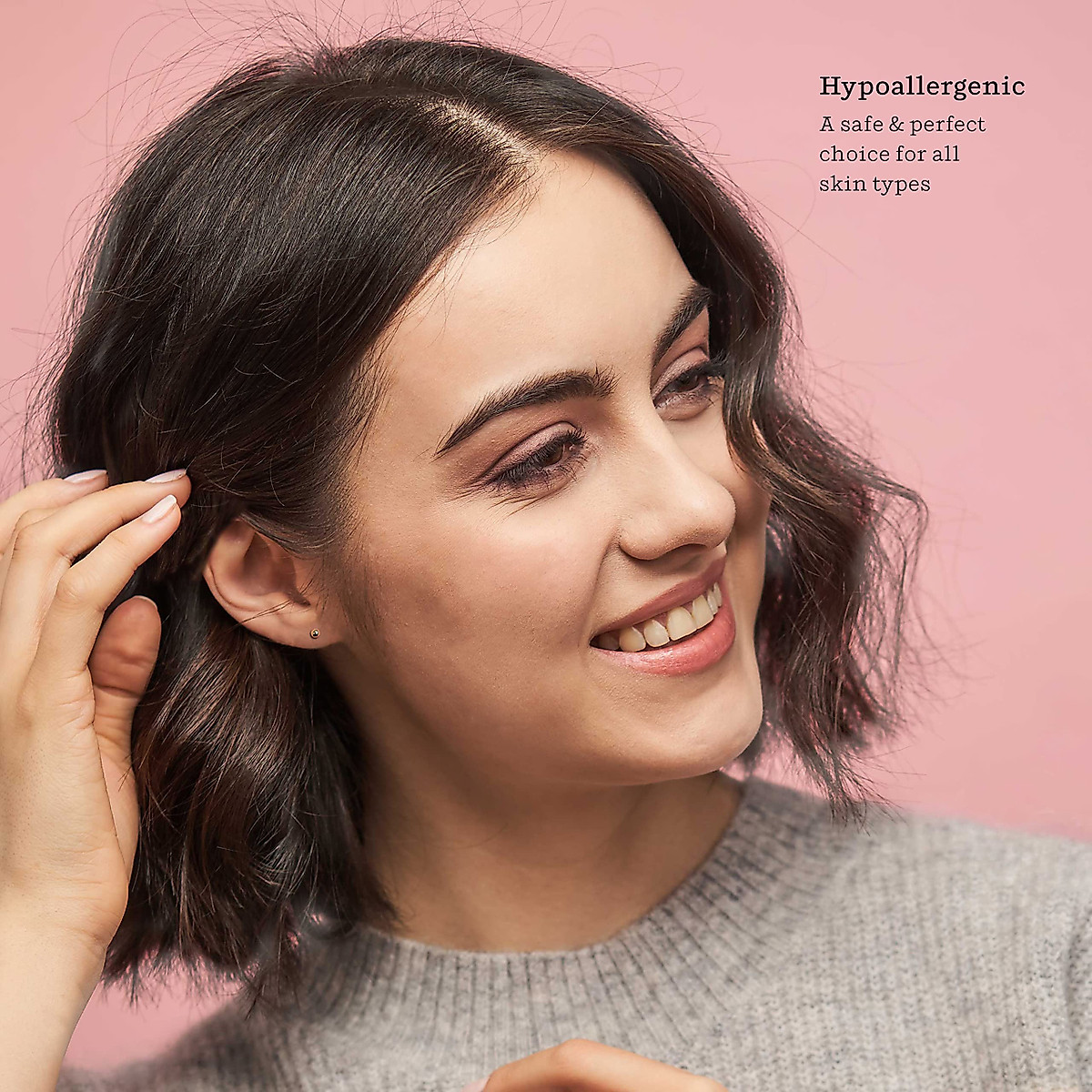 KEZEF 14k Yellow Gold Sterling Silver Ball Stud Earrings for Women - Hypoallergenic Lightweight Small Stud Earrings for Women | 2mm Ball Earrings