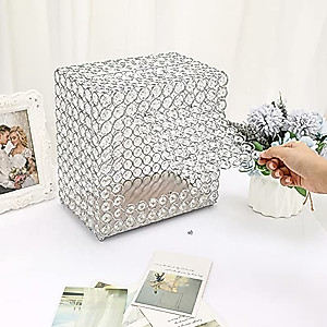 ELLDOO Crystal Wedding Card Box, Rectangle Money Card Box Silver Gift for Wedding Receptions, Centerpiece Decor, Anniversary, Keepsake, Gift Display Box