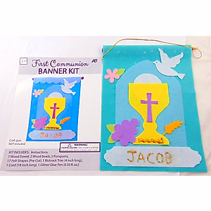 Westmon Works First Communion Banner Kit for Boys and Girls Arts and Craft Decoration Set