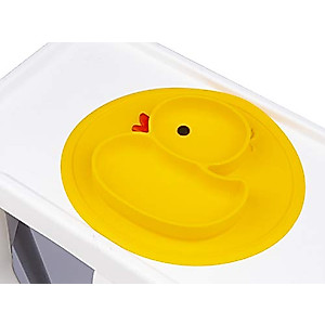 Qshare Toddler Plate, Portable Baby Plates for Toddlers and Kids, BPA-Free Strong Suction Plates for Toddlers, Dishwasher & Microwave Safe Silicone Placemat 9x6x1.4 inch