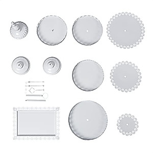 PETKABOO 5 Pack Cake Stand Set, Cupcake Holder Dessert Display Plate Decor Serving Platter for Birthday Party Wedding Baby Shower Festival Prom Home Decoration(White)