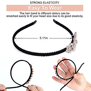 bodbop Crystal Hair Band, Fashion Headband for Women, Pearl Hairband Head Hoop for Girls with Pretty Cute Rhinestone Flower, Nice Elegant Headwear Accessory with Shiny Bling for Wedding Bride Beauty