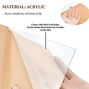 BUYGOO 4Pack Clear Acrylic Sheet 6″ x 12″ x 1/8" Clear Plexiglass Sheet Clear Plastic Square Sheet, DIY Materials for Househld Decoration, Advertisement Signs, Display, Picture Frame, Painting