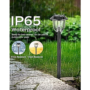 WIHTU 6 Pack Solar Lights for Outside Garden Pathway Lights Outdoor Waterproof Bright Lights for Yard Decor Solar Powered Landscape Lighting for Walkways Driveway Sidewalk Patio Lawn (Cool White)