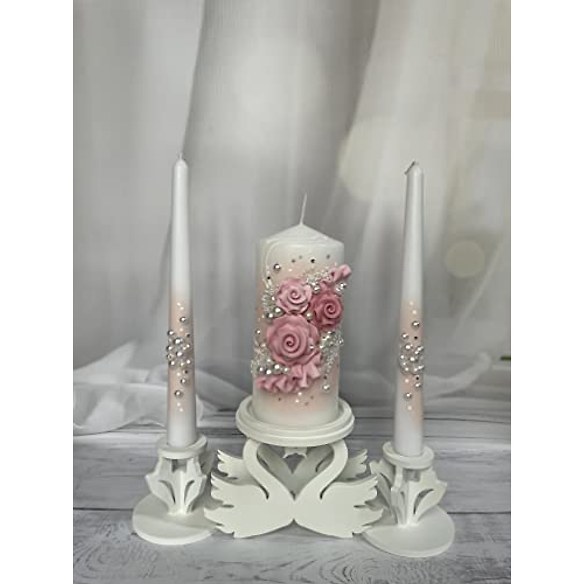 Magik Life Unity Candle Set for Wedding - Wedding Accessories for Reception and Ceremony - Candle Sets - 6 Inch Pillar and 2 10 Inch Tapers - Decorative Pillars Pudra