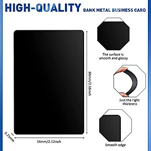 Marspark 300 Pieces Metal Engraving Blanks Multipurpose Aluminum Sheet Aluminum Business Card Blanks for CNC Engraver Laser Engraving DIY Cards, Thickness 0.21 mm/ 0.01 inch (Black)