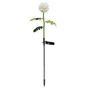 CLZOUD Solar Lights Outdoor Garden Decorative Flowers Waterproof Solar Garden Lights Multi Color Changing LED Solar Powered Lights for Yard Garden Patio Artificial Outdoor Flowers (White, One Size)