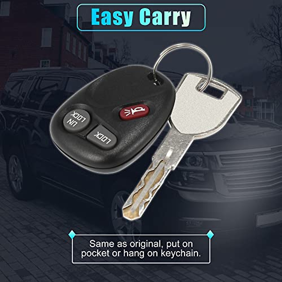 X AUTOHAUX 2pcs 315MHz KOBUT1BT Replacement Keyless Entry Remote Car Key Fob for Chevy Silverado Suburban Tahoe S-10 for GMC Sierra Yukon XL 1500 2500 1999-2001 for Sonoma 1998-2002 3 Button