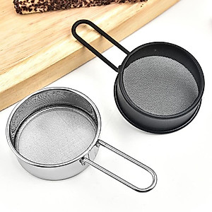 Stainless Steel Powdered Sugar Sifter Mini Home Flour Sifter Fine Mesh Flour Sieve Kitchen Tool for Baking, Sugar, Coffee and Tea - Diameter 2.5 Inch, Silver