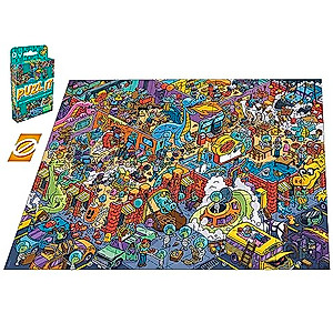 Hasbro Gaming Puzl It Game, Competitive Puzzle Card Game for Ages 7 and Up, Kids Game, Family Game for 2 to 6 Players, Pizza Party Theme, Puzzle Games