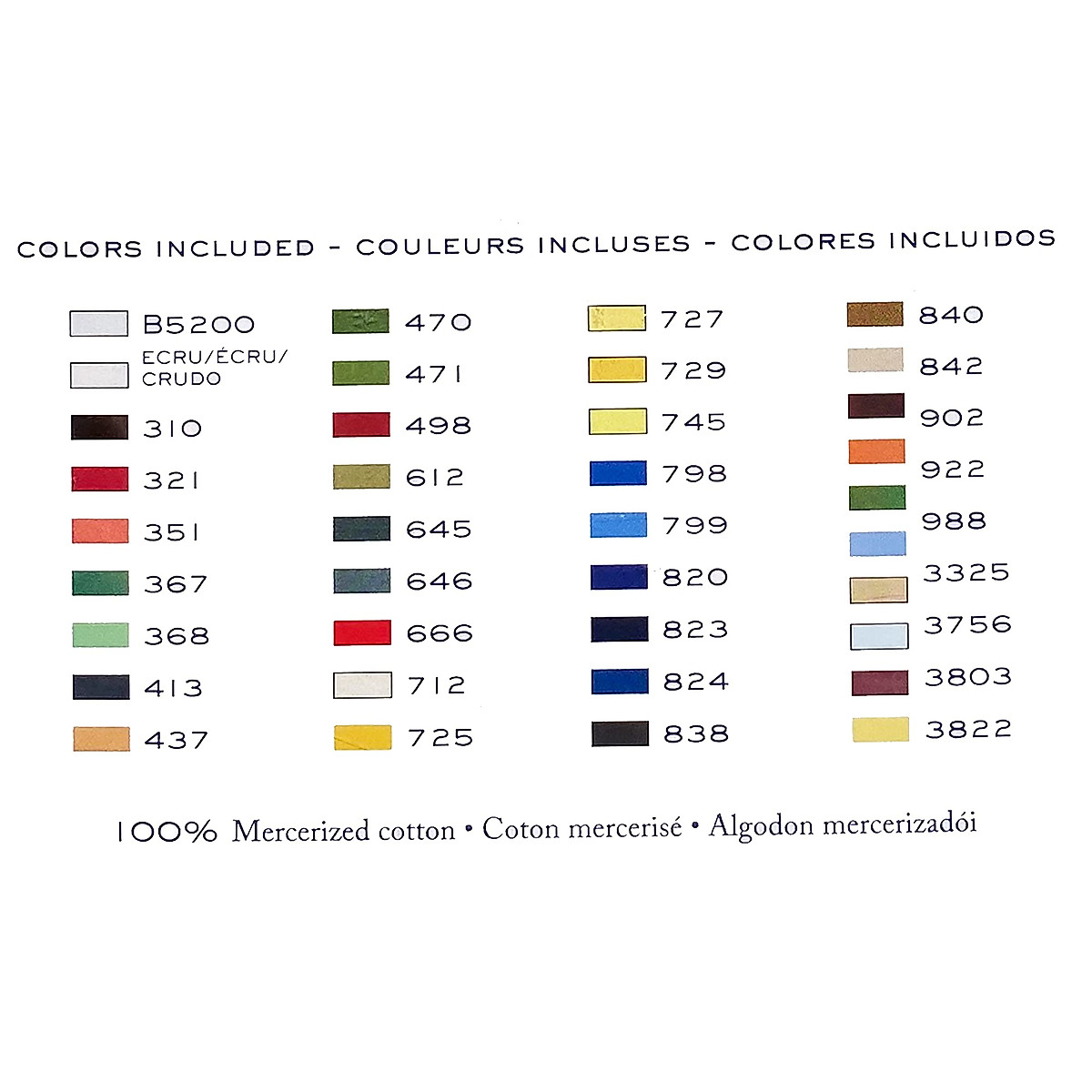 DMC Home Decor Embroidery Floss Set, Assortment Pack of 36 Cotton Thread Kit Bundle with Hand Embroidery Needle Size 3/9 and Threads of DMC Black/White.Cross Stitch String, Yarn Supplies