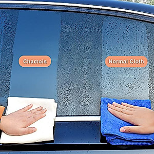 2-Pack Chamois Cloth for Car 35''x 24'' Fast Drying Pad Towel Natural Shammy Towel Real Leather Sheepskin Washing Cloth Cleaning Towel Car and Precision Instruments Multipurpose Wipes Natural Shape