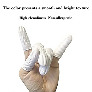 Medium Disposable Nitrile Finger Cots,Anti-static Non-allergenic Finger Protectors,Suitable for Beauty,Manicure,Household Cleaning 100 pcs (White)