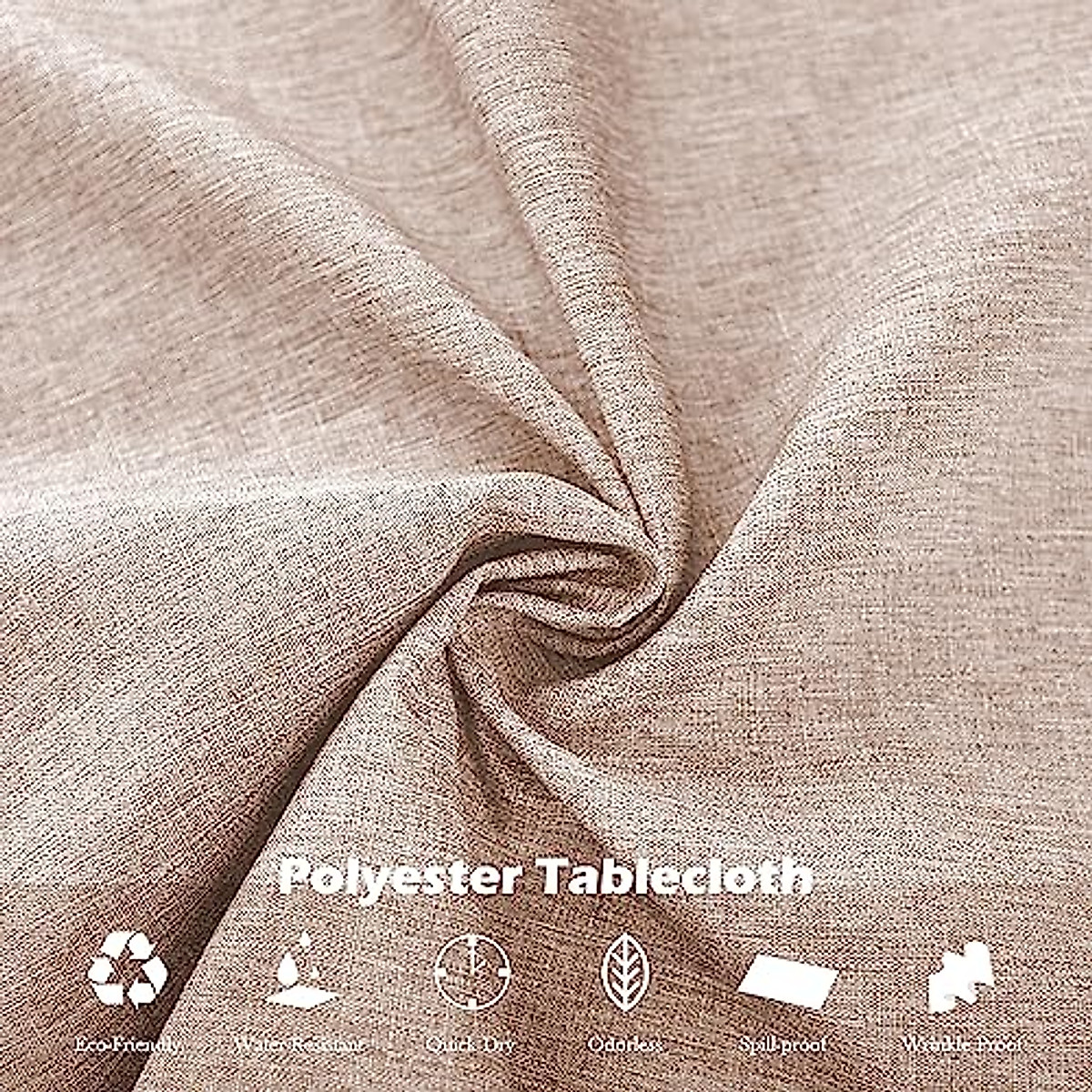 AUSSPVOCT Linen Textured Tablecloth Rectangle 52x70 Water Resistant Spill-Proof Wipeable Table Cloth Wrinkle Free Table Covers for Dining, Farmhouse, Outdoor, Kitchen, Banquet