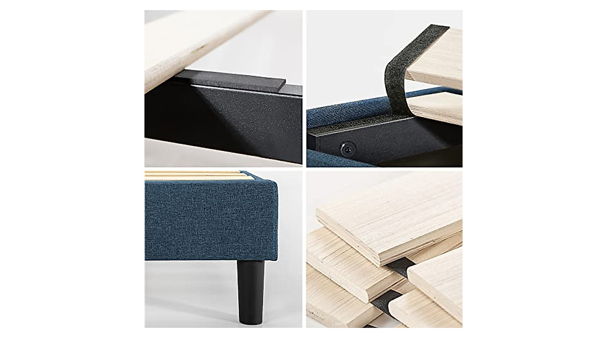 ZINUS Curtis Upholstered Platform Bed Frame | Easy Assembly & Support