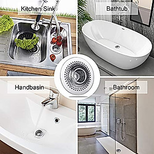 MFTEK Drain Hair Catcher Tub Drain Protector, Stainless Steel Bathtub Shower Drain Hair Stopper Strainer Trap for Shower Bathroom Sink to Catch Hair