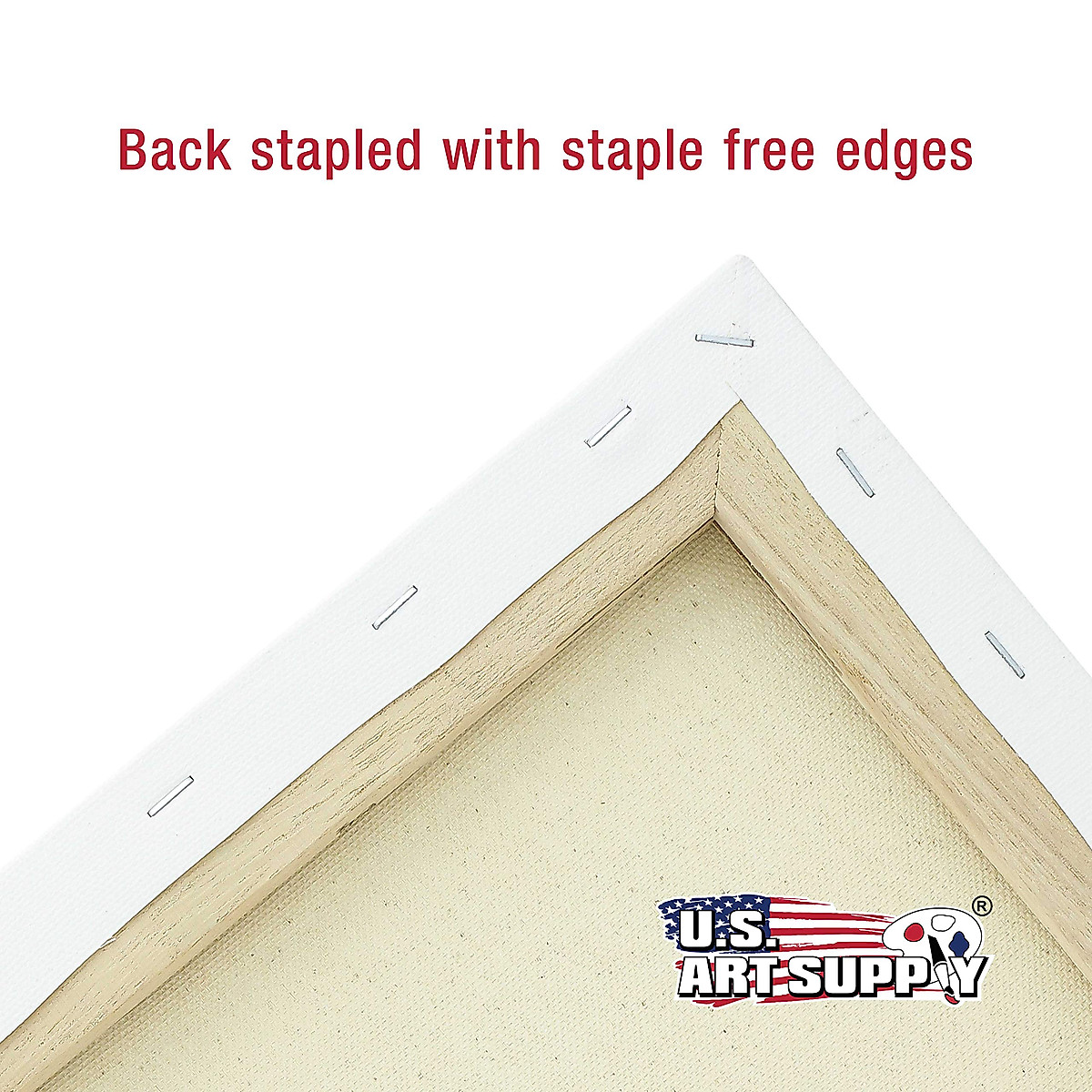 U.S. Art Supply Professional Quality Stretched Canvas, Multipack of 10 Medium Sizes, 2 Each 5x7, 8x10, 11x14, 12x16, 16x20 Inches - 12-Ounce Primed, 3/4", 100% Cotton - Painting, Acrylic Pouring, Oil