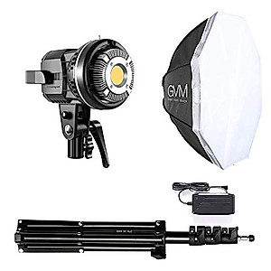 GVM 80W Video Light, Studio Lights for Photography, Softbox Lighting Kit with Bowens Mount, CRI97+ 5600K Colour Temperature , 22in Softbox, Tripod Stand, YouTube, Video, Wedding