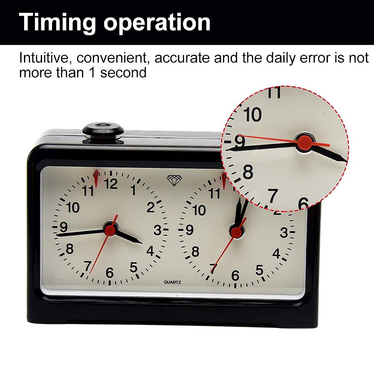 Just E Joy Chess Clock Digital Alarm Chess Timer w/Quartz Movement for Board Game International Chess Chinese Chess Weiqi Competitions Classic Analog Style Chess Clock