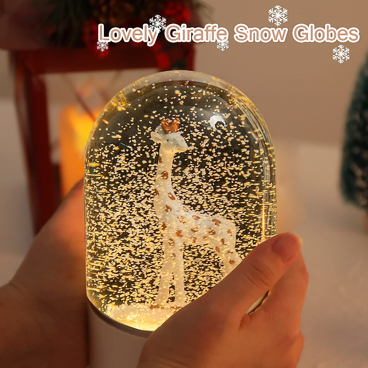 DREAM GARDEN Snow Globe for Kids, Musical Snow Globe Music Box Giraffe Snowglobe Water Globe Gifts for Girls Kids Daughters