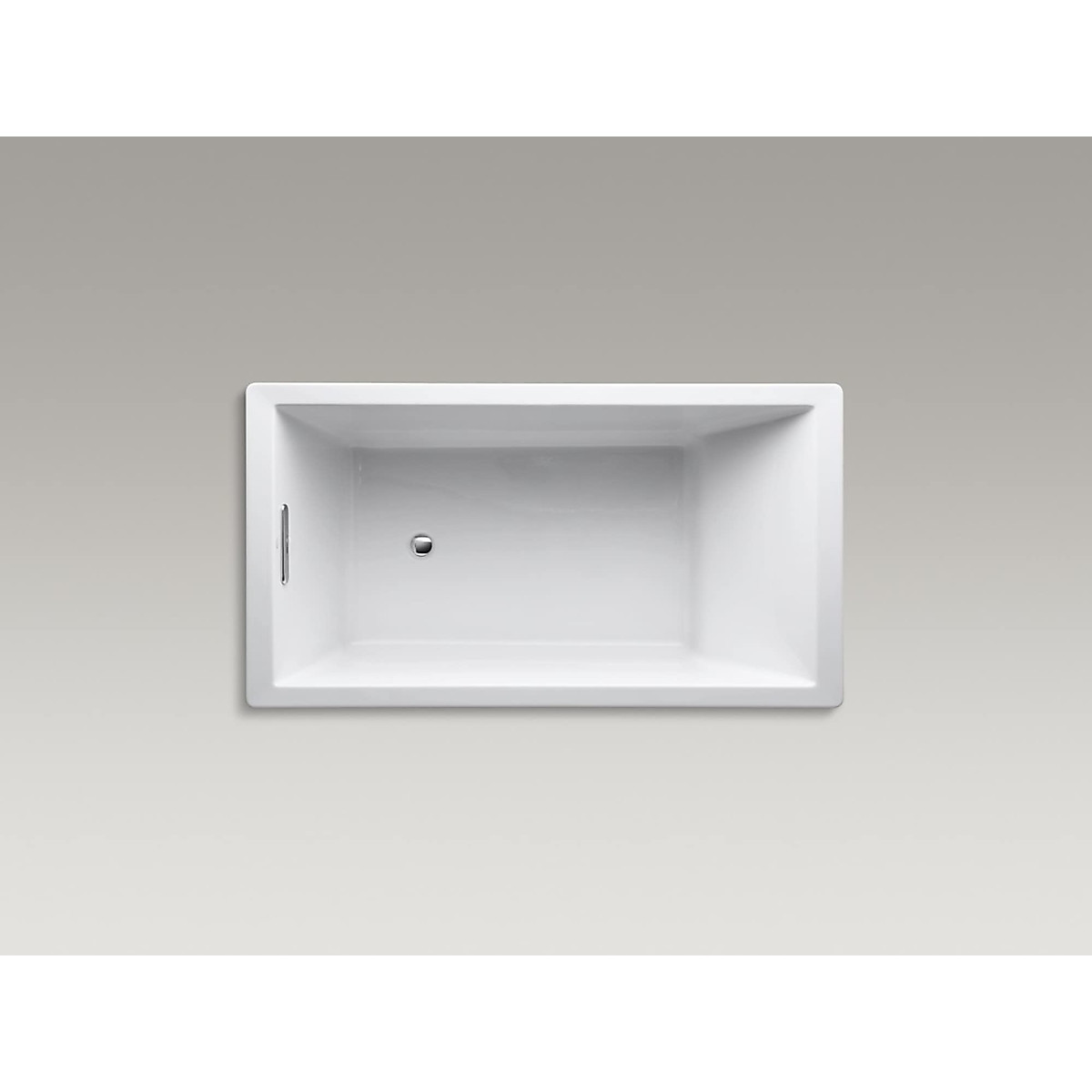 KOHLER K-1136-0 Underscore Rectangle 66-Inch x 36-Inch drop-in bath with end drain, White