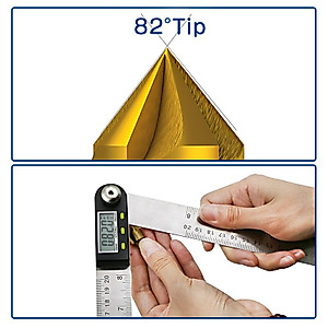 DEVENTORZ Countersink Drill Bit, Countersink Drill Bit Set with 82 Degree Center Countersink Bits for Wood Quick Change Bit 6mm - 19mm 6 Pcs