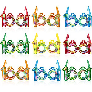 DUAIAI 35 Pieces Paper 100 Days Paper Glasses, Colorful 100th Day of School Celebration Paper Glasses Party Favors for Classroom School Decor and Photo Booth Props