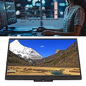 Zyyini Portable Monitor 1080P 17.3 Inch,IPS HDR HD Multimedia Interface.USB C Full Function,Built in Dual Speakers,Plug and Play,Lightweight,16:9,External Display for PS5 Phone PC Switch (Black)
