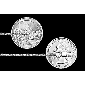 Sterling Silver Diamond-Cut Rope Chain 1.7mm Solid 925 Italy New Necklace 30"