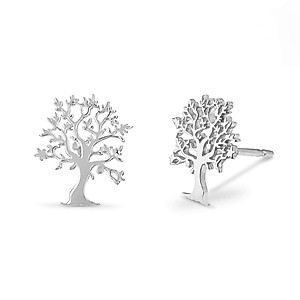 Boma Jewelry Sterling Silver Tree of Life Nature Stud Earrings