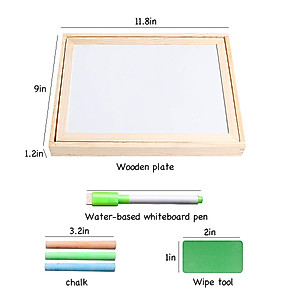 Skrtuan Wooden Educational Toys Magnetic Puzzles for Kids Wooden Art Easel Double Side Educational Learning Games for Boys Girls Children