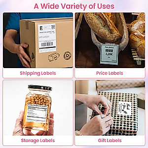 Phomemo Bluetooth Thermal Label Printer, 241BT 4X6 Wireless Shipping Label Printer for Small Business, Pink Label Printer for Shipping Package, Compatible with iPhone, Android, Amazon, Shopify, UPSP