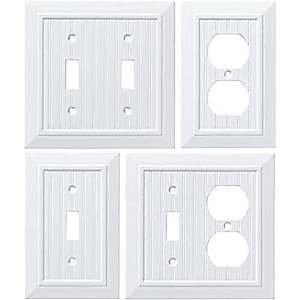 Franklin Brass W35266-PW-C Classic Beadboard Single Wall Plate, Duplex