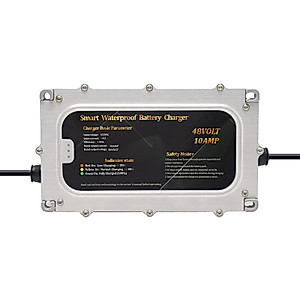 Generic 48 Volt 10 AMP Waterproof Golf Cart Battery Charger for Yamaha Golf Cart G14 G16 G19 G22 Drive with 2 Pin Plug Waterproof IP68