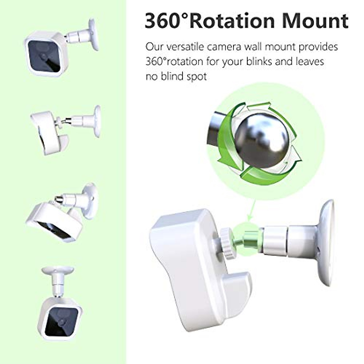 All-New Blink Outdoor Camera Housing and Mounting Bracket, 3 Pack Protective Cover and 360 Degree Adjustable Mount with Blink Sync Module Outlet Mount for Blink Camera Security System (White)