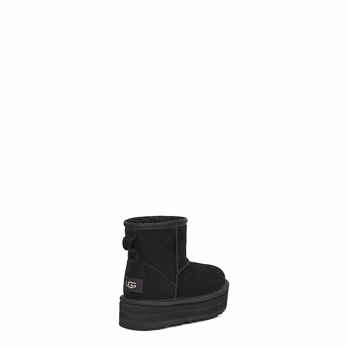 UGG Unisex-Child Classic Mini Platform Boot, Black, 4 Big Kid