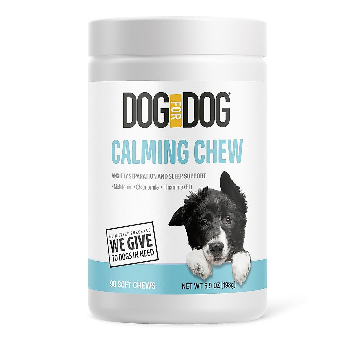 Dog for Dog Calming Chews for Dogs Anxiety - Calming Dog Treats with Melatonin, Chamomile, Thiamine & Passion Flower Calming Aid for Dogs | Dog Calming Treats for Anxiety Made in USA | Bacon Flavor