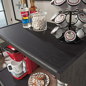 Sauder Microwave/Kitchen Cart, Raven Oak Finish