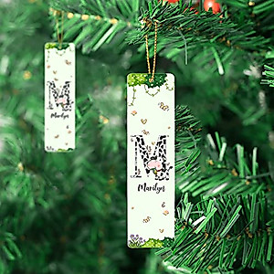 GOLEEX Personalized Initial Bookmark Cow Magnetic Bookmarks Customized Name Letter Page Markers Cute Reading Gifts for Book Lovers Kids Students Women Teens Adults at Christmas