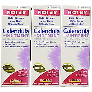 Boiron Calendula Ointment, Homeopathic Medicine for Skin Irritation and Burns, 1 Ounce (Pack of 3)