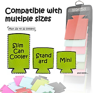 AVMDOM Cooler Holder, Can Cooler Organizer Wall Mount for Easy Display and Access, Hang Up to 22 Coolers, Beer Can Sleeves Holders Cooler Storage, Can Cooler Dispenser for Home, Beer Gift for Men