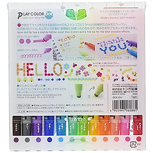 Tombow Play Color Dot Pen Water Based Marker, 12 Colors Set (GCE-011)