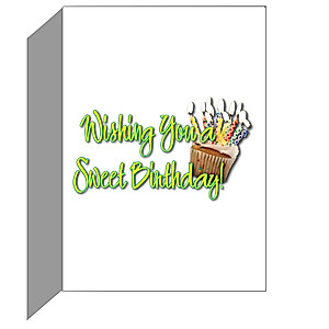 CafePress Birthday Cupcake Westie Folded Greeting Card Matte