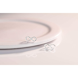 Minimalist Infinity Tiny 925 Sterling Silver Cartilage Tragus Small Stud Earrings for Women Sensitive Ears Cute Mini Huggie Post