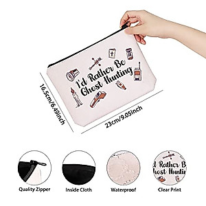 TSOTMO Paranormal Investigator Ghost Lover Merch I’d Rather Be Ghost Hunting Zipper Pouch Makeup Bag (Ghost Hunting)