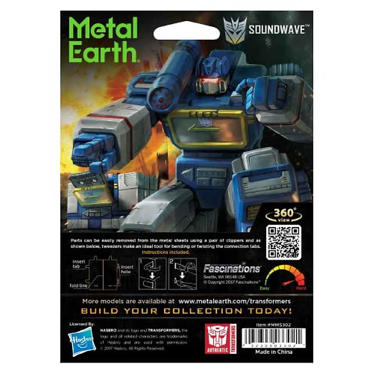 Metal Earth Transformers Soundwave 3D Metal Model Kit Bundle with Tweezers Fascinations