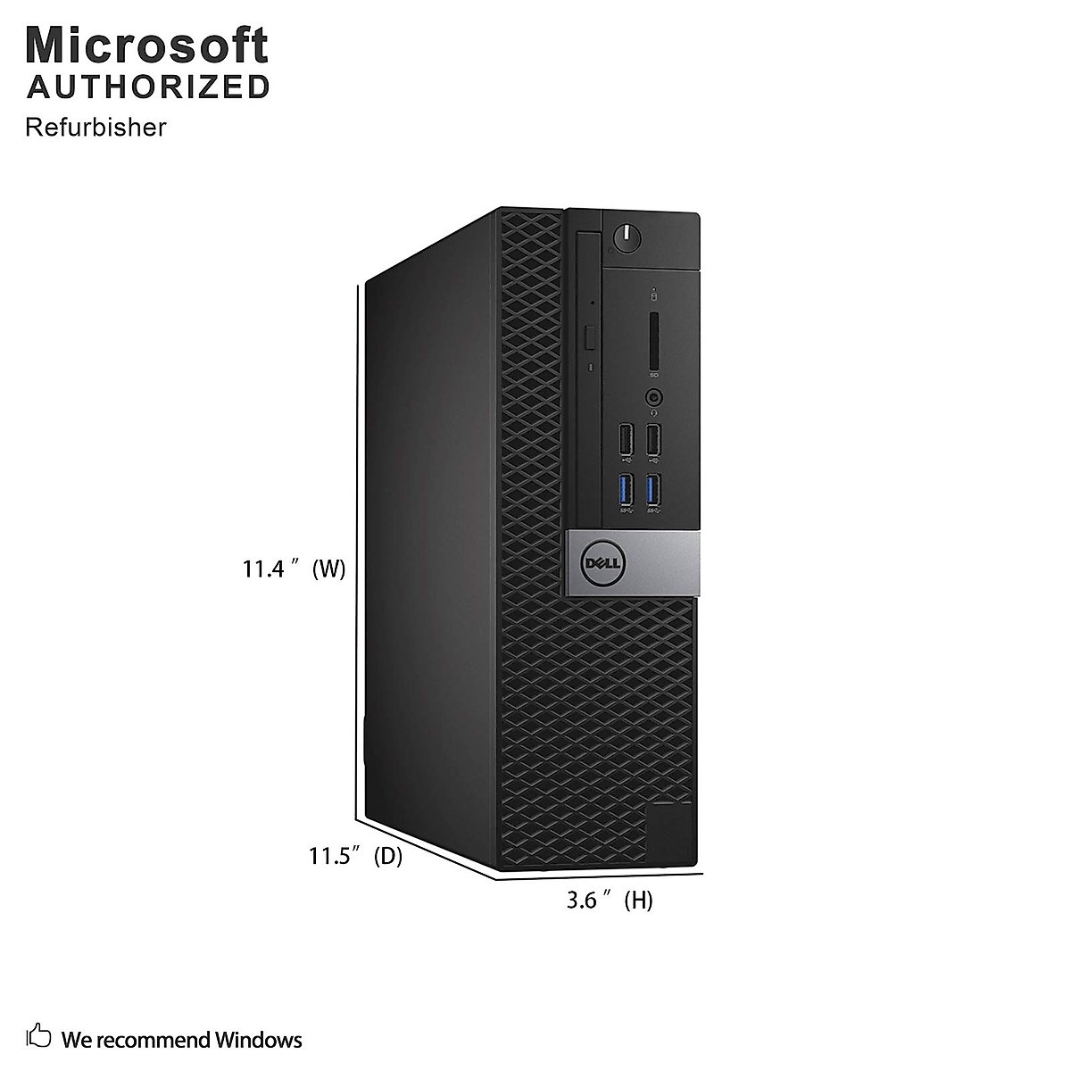 DELL OptiPlex 5050 Small Form Factor Desktop, Intel Core i5-6500, 8GB DDR4 RAM, 256GB SSD, Windows 10 Pro Black (Renewed)']
