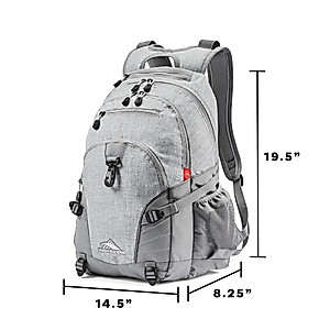 High Sierra Loop-Backpack, School, Travel, or Work Bookbag with tablet-sleeve, Black, One Size